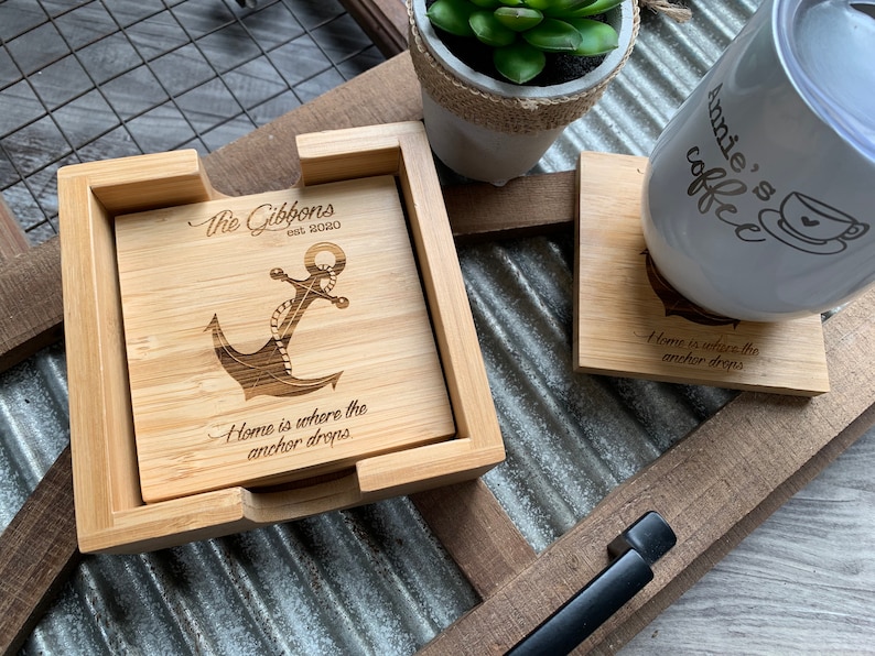 Anchor Decor Nautical Coasters Anchor Coasters Nautical - Etsy