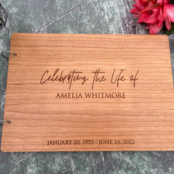 Celebration of Life Guest Book - Etsy