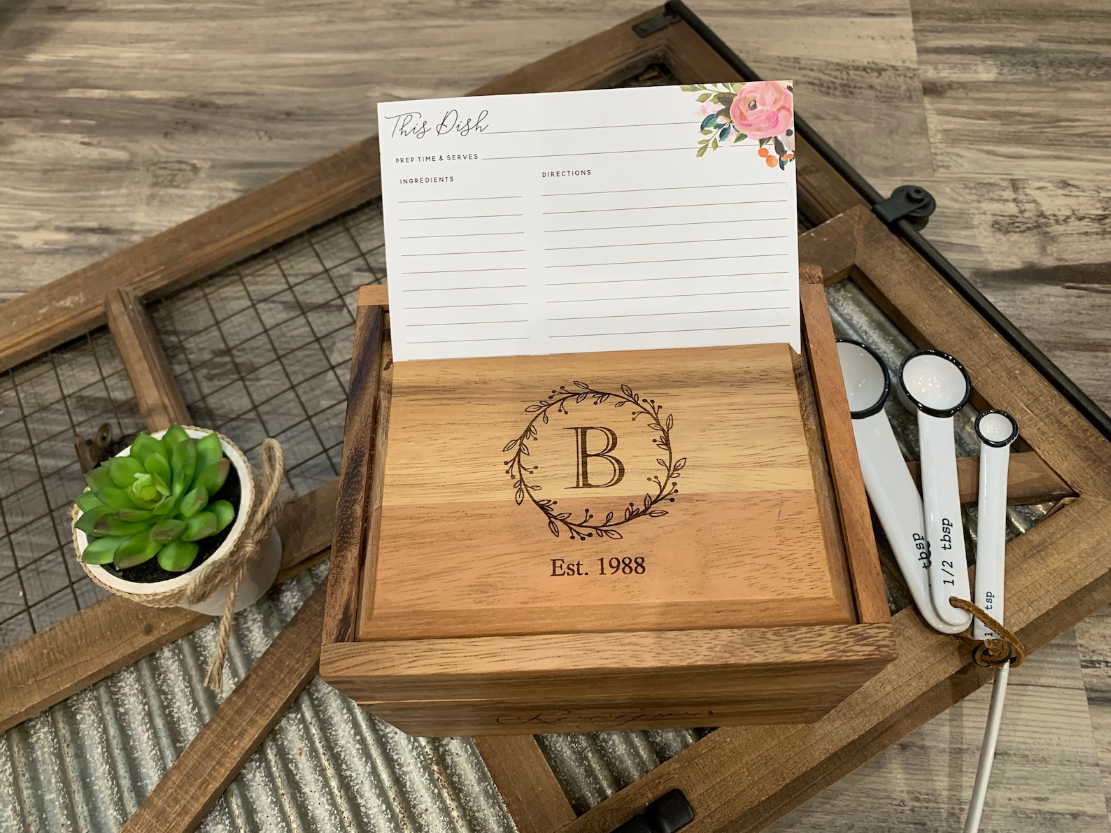 Recipe Box for Bridal Shower, Recipe Box for Wedding Shower - for 4 X 6 ...