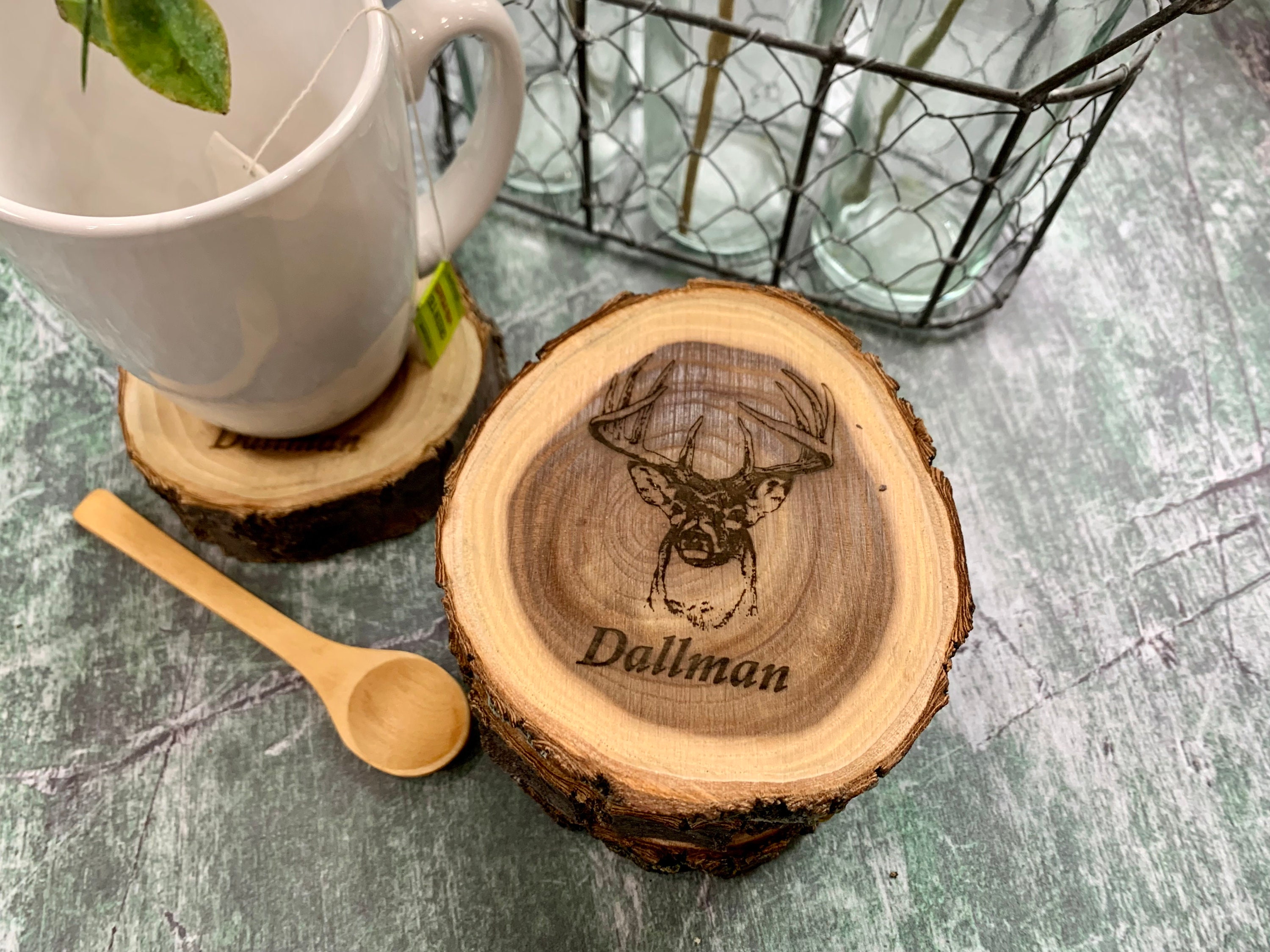 Log Coasters - Perfect Fathers Day Gift | Hunting Gift | Hunting Decor ...
