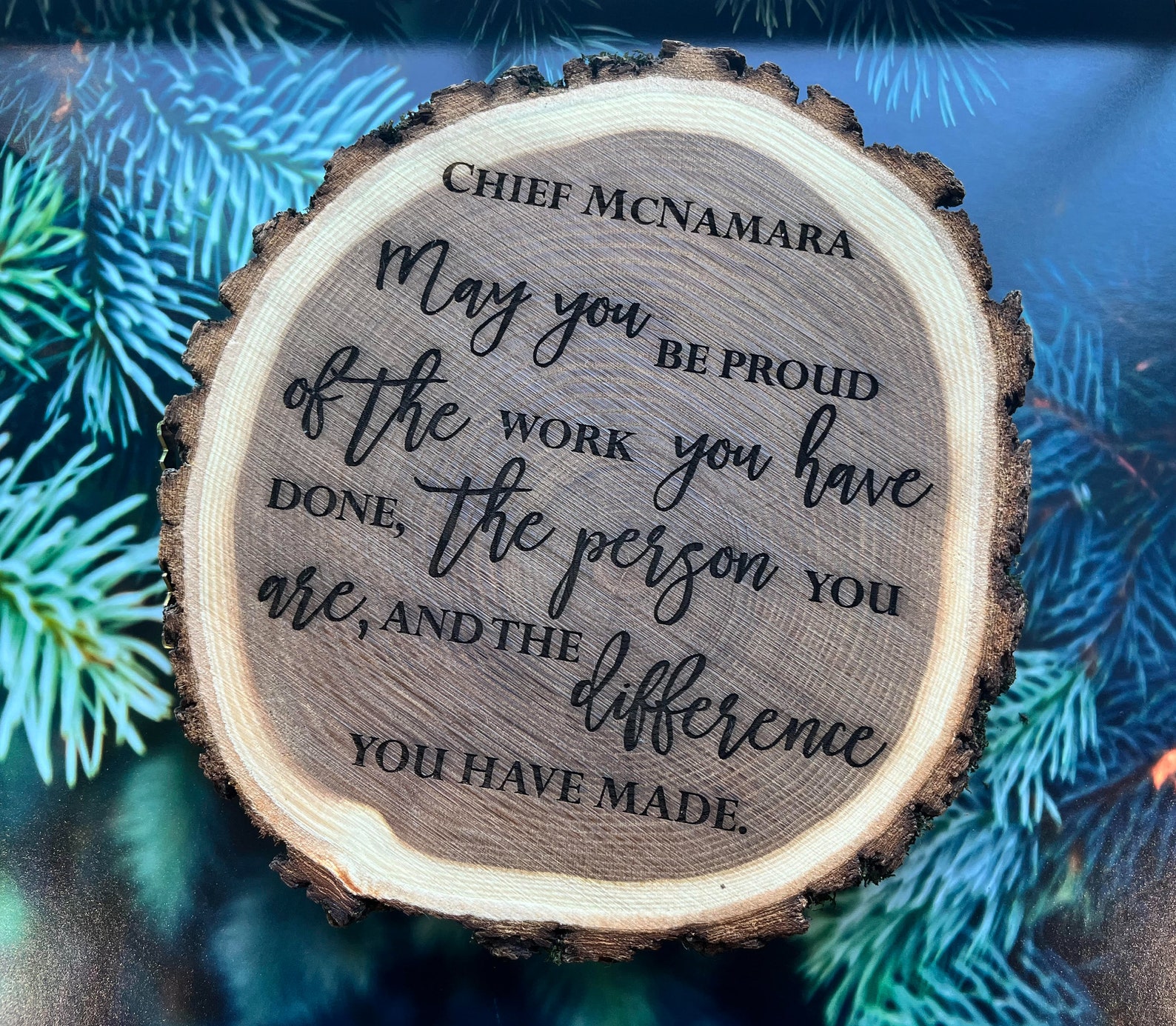 Personalized Retirement Plaques: Natural Wood Plaque - Engraved ...