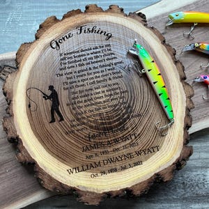 Gone Fishing Memorial, Fishing in Heaven Poem Gift, Gone Fishing Plaque ...