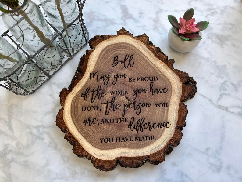 Personalized Retirement Plaques: Natural Wood Plaque - Engraved ...