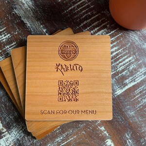 Restaurant Menu Display QR Code Coaster(s) | Display Your QR Code on ...