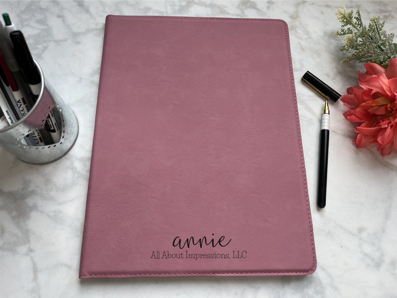 Personalized Faux Leather Padfolio: Custom Laser Engraved Portfolios - Etsy