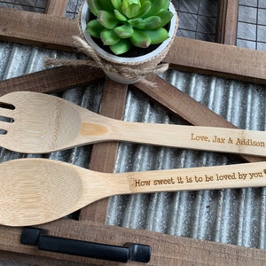 Personalized Kitchen Utensils Wood Engraved, Cooking Utensils Set of 2 ...