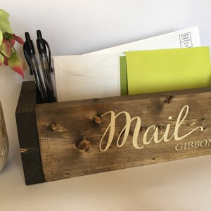 Rustic Mail Holder | Rustic Home Decor | Mail Organizer | Rustic Wood ...