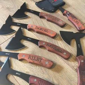 Engraved Hatchet With Personalized Text 440 Stainless Steel With Wood ...