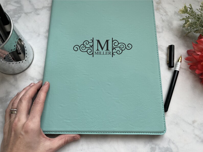 Personalized Faux Leather Padfolio: Custom Laser Engraved Portfolios - Etsy