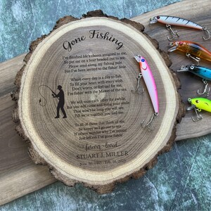 Gone Fishing Memorial, Fishing in Heaven Poem Gift, Gone Fishing Plaque ...