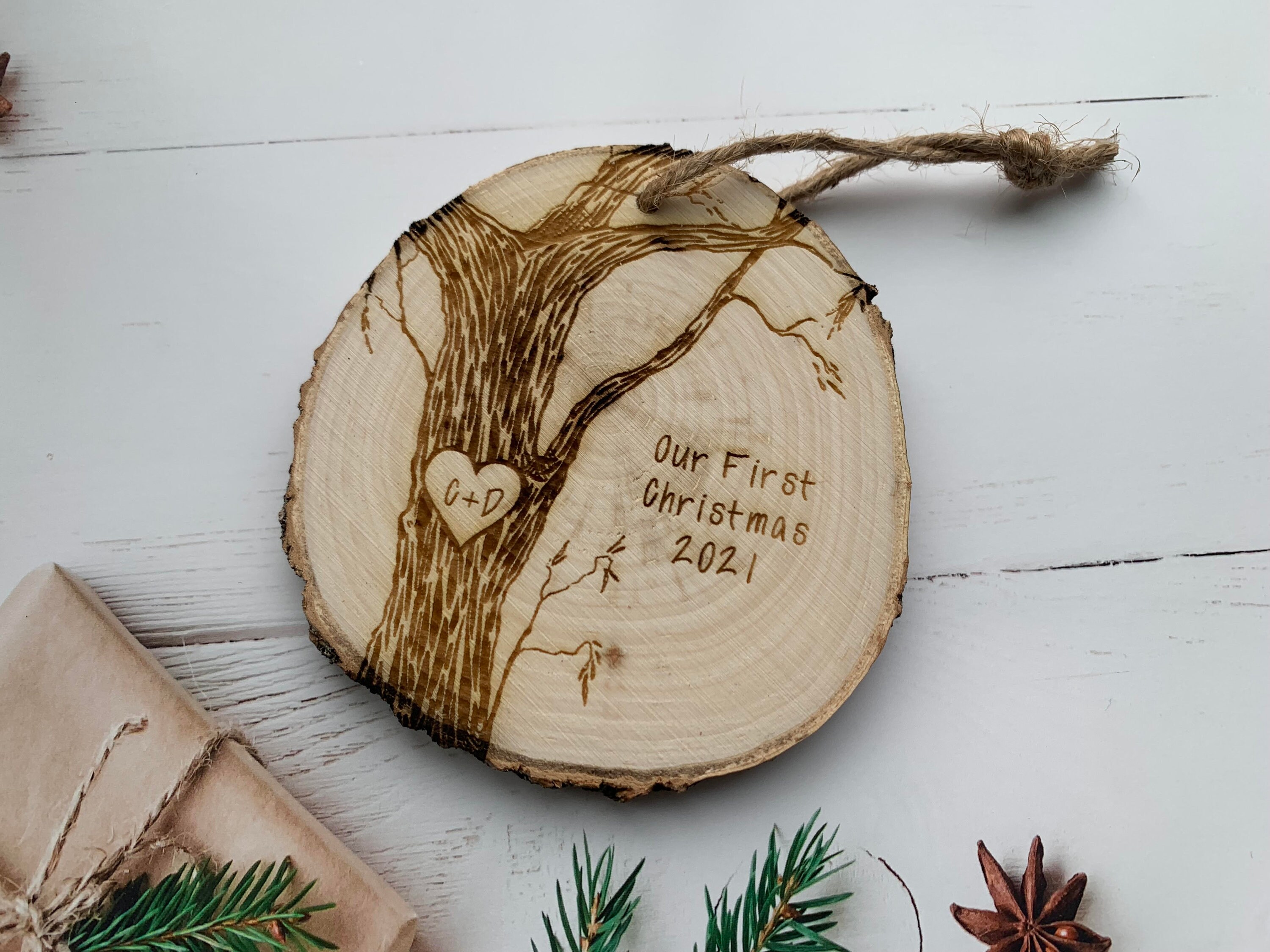 Oak Tree Ornament Personalized Ornaments Christmas - Etsy