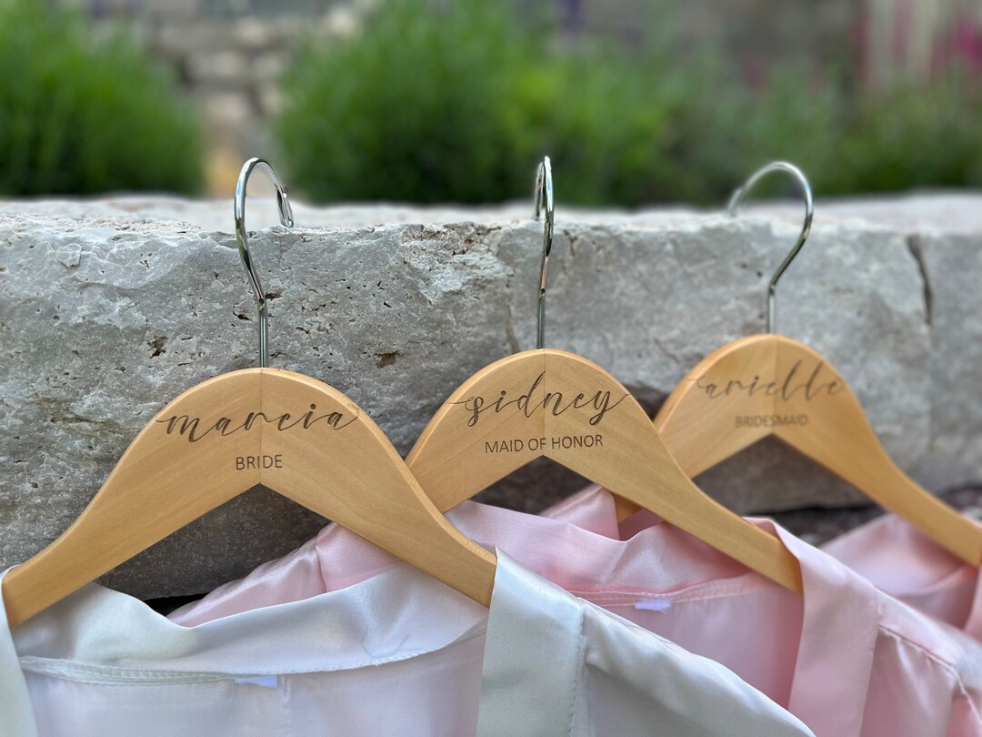 Engraved Bridal Party Hangers | Personalized Bridesmaid Hangers ...