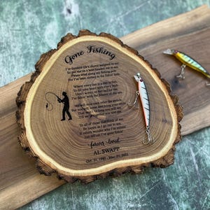 Gone Fishing Memorial, Fishing in Heaven Poem Gift, Gone Fishing Plaque ...