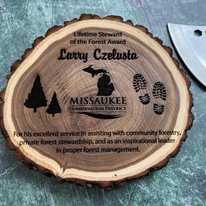 Conservation Gift | Forest Award | Elm Wood Plaque | Forest Plaque ...