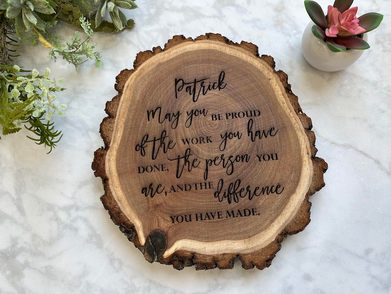 Personalized Retirement Plaques: Natural Wood Plaque - Engraved ...