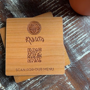 Restaurant Menu Display QR Code Coasters Display Your QR Code on ...