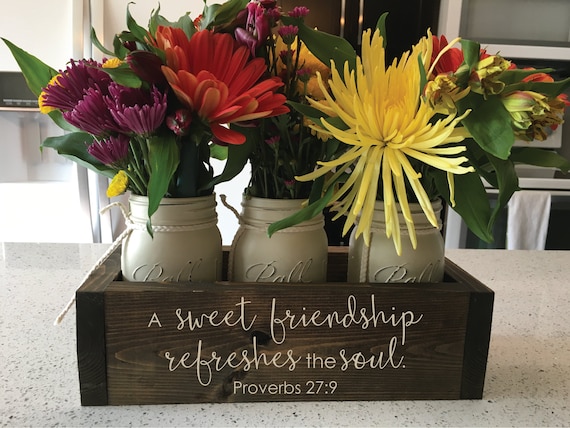 Perfect Friendship Gift Engraved Flower Box flower Not | Etsy