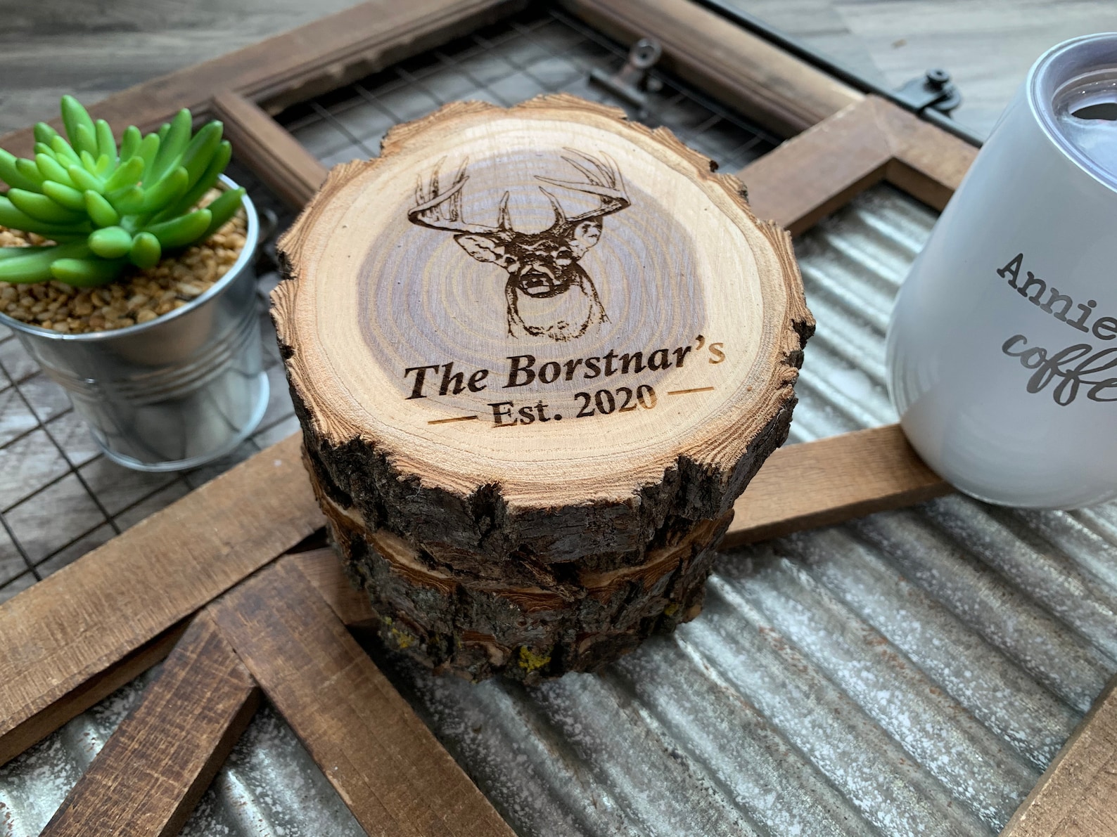 Log Coasters Perfect Fathers Day Gift Hunting Gift - Etsy