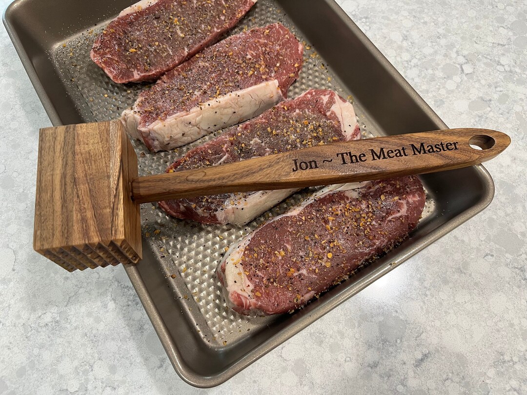 Personalized Meat Tenderizer, Custom Meat Mallet, Acacia Wood Material ...