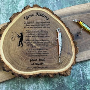 Gone Fishing Memorial, Fishing in Heaven Poem Gift, Gone Fishing Plaque ...