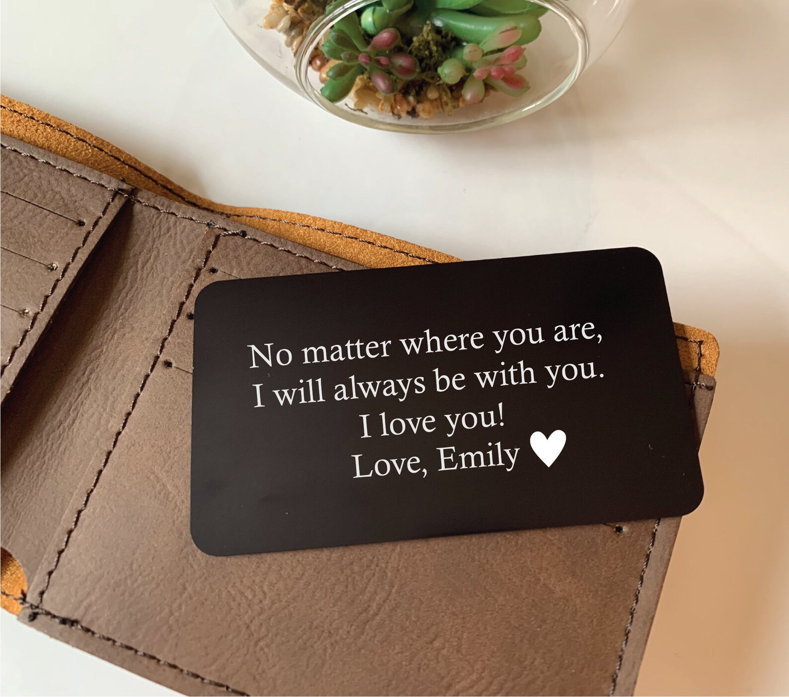 Personalized Wallet Insert Card: Engraved Aluminum Boyfriend Gift - Etsy