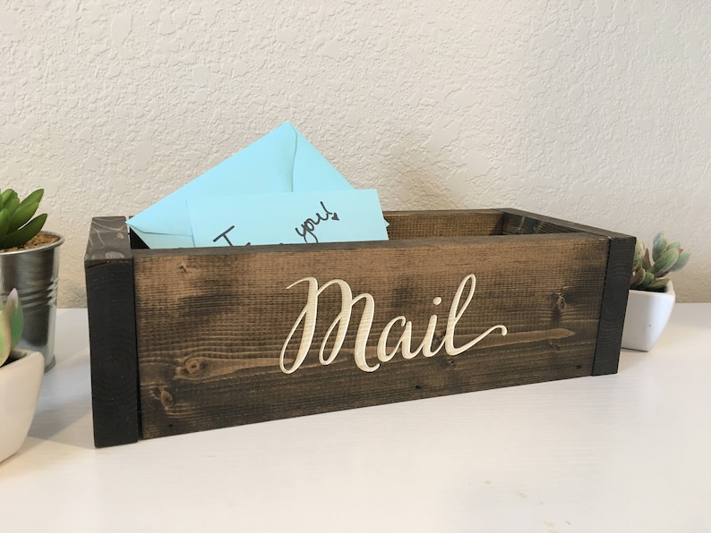 Mail Organizer Mail Holder Rustic Wooden Mail Holder - Etsy