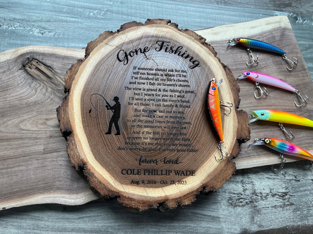 Gone Fishing in Heaven Poem, Gone Fishing Plaque, Gone Fishing Sign ...