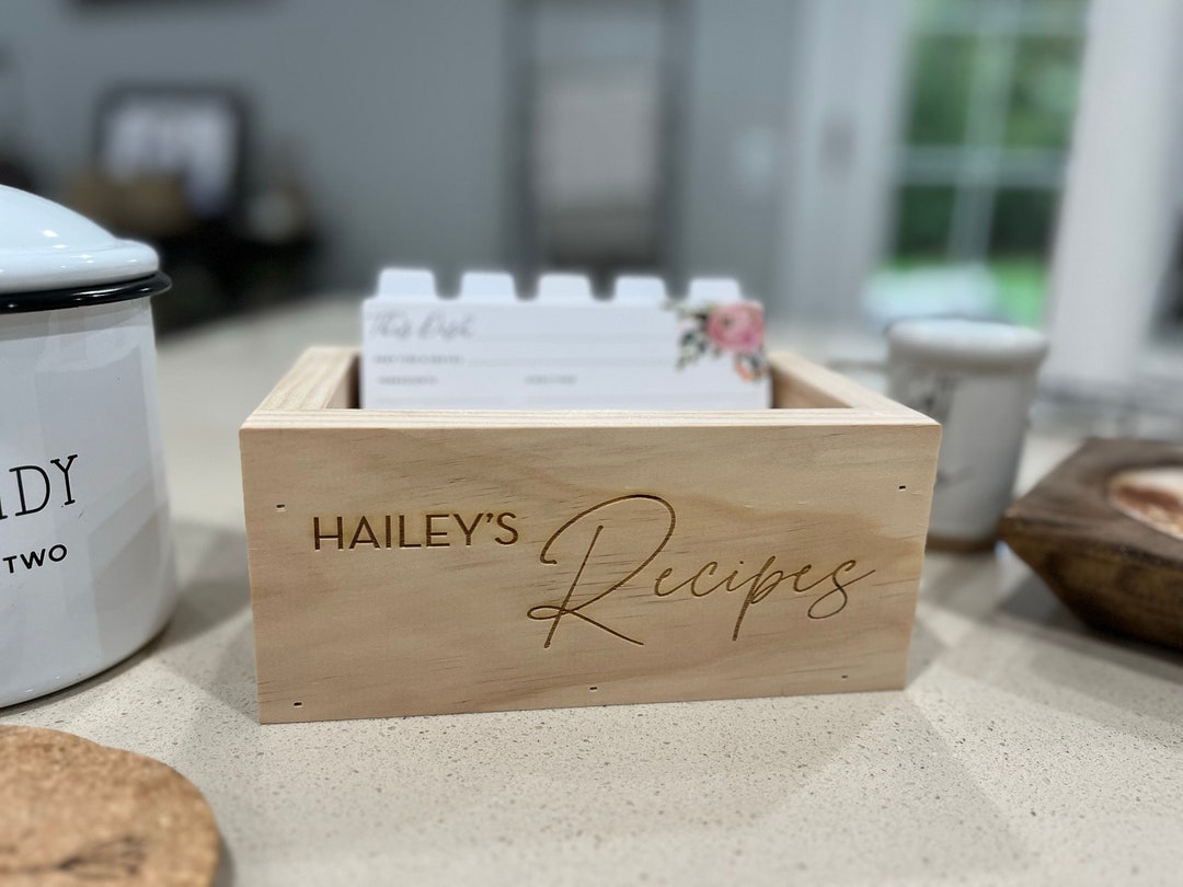 Handmade Recipe Box, Personalized Recipe Box Custom, Wood Recipe Card ...
