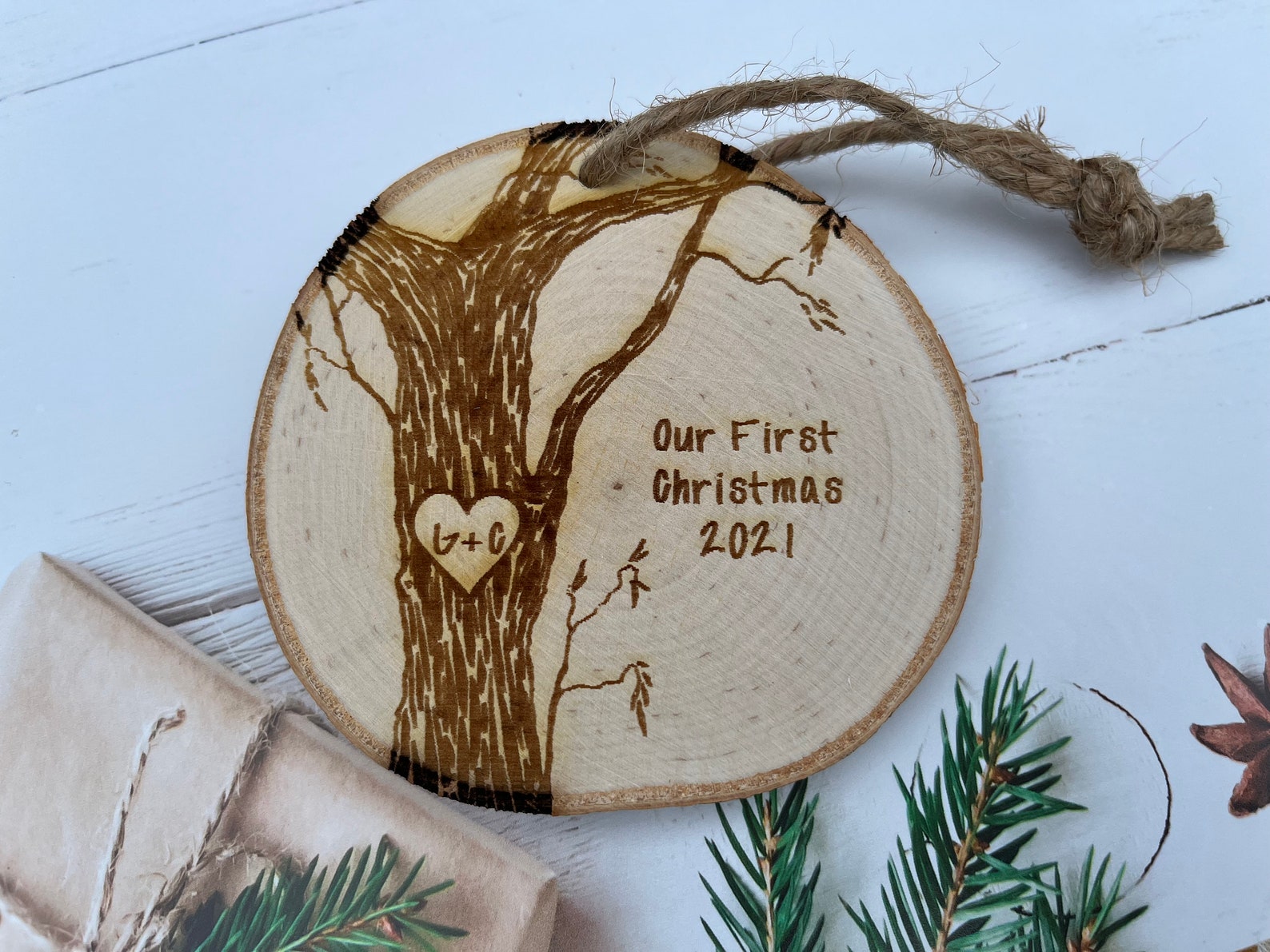 Oak Tree Ornament Personalized Ornaments Christmas - Etsy