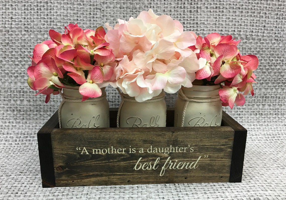 Mother Daughter Gift Personalized Flower Box Rustic Home | Etsy