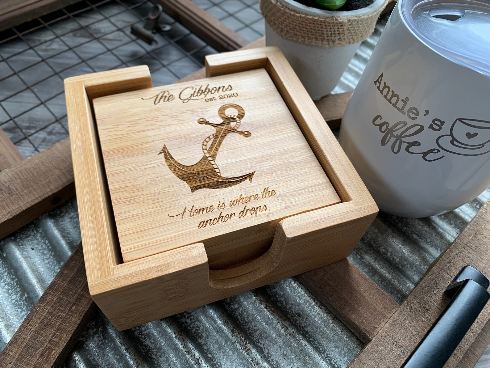 Nautical Coasters Anchor Coasters Anchor Decor Nautical - Etsy