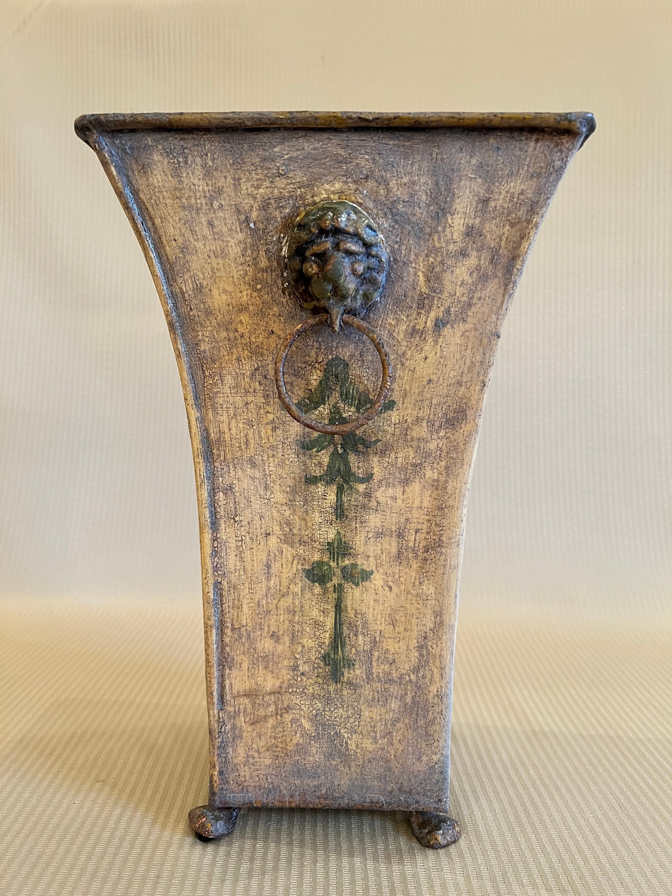 Tole White Flared Vases-with Lion Head and Ring Handles - Etsy