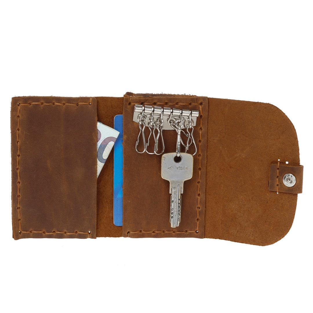 Leather Key Holder, Leather Key Chain, Card Holder, Leather Key Pouch ...