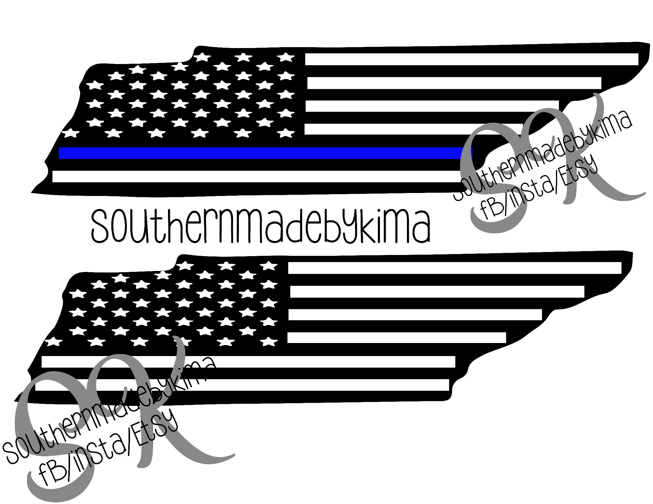 TN American Flag Dxf Svg Pdf Digital Download Decals | Etsy