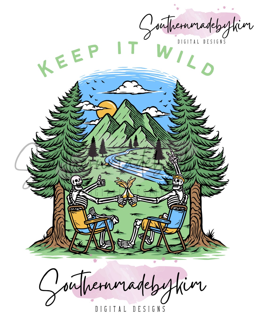 Keep It Wild Digital Nature Skeleton PNG Sublimation Digital Download ...