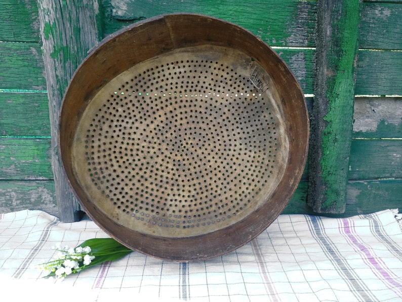 Antique Primitive Rare Wooden Leather Sieve 1800s Sieve Old - Etsy