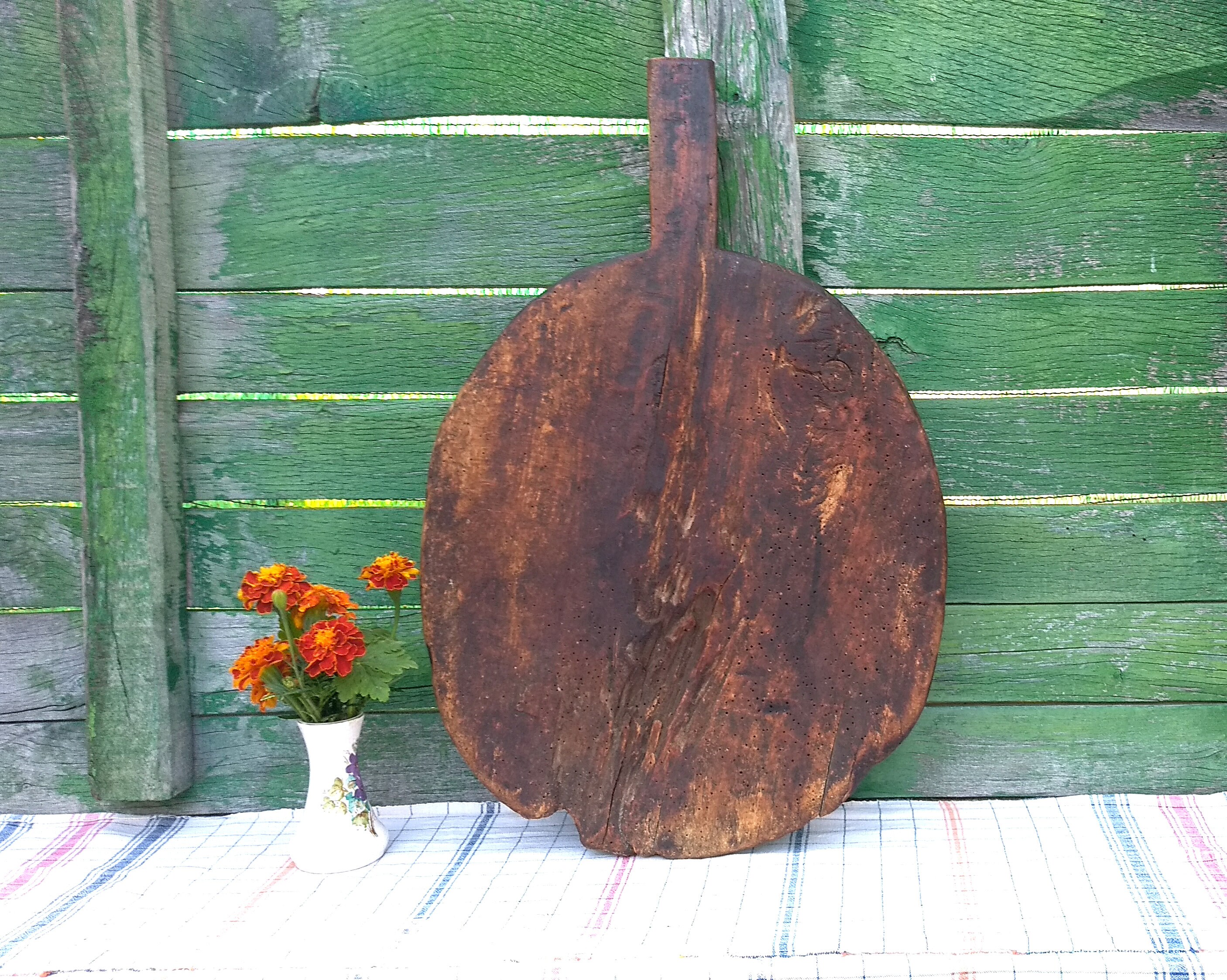 Early Antique Rare Large Wooden Bread Dough Board With Handle. - Etsy