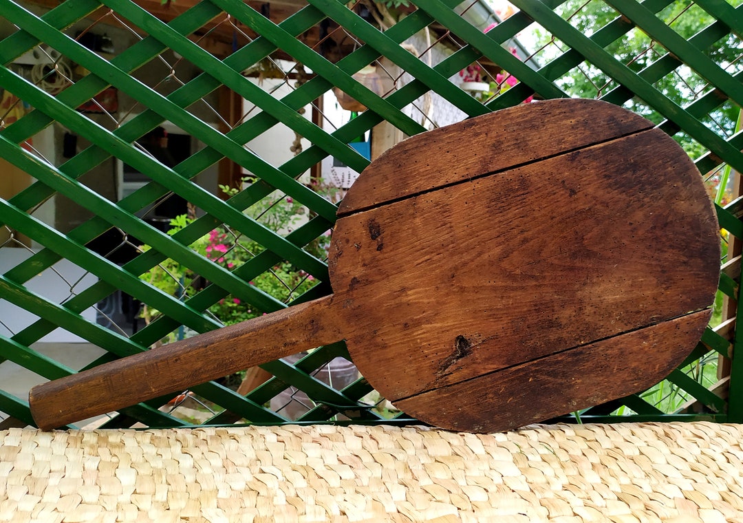 Early Antique Primitive Large Wooden Bread Board With Handle Large ...