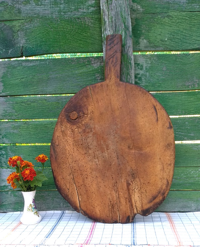 Early Antique Rare Large Wooden Bread Dough Board With Handle. - Etsy