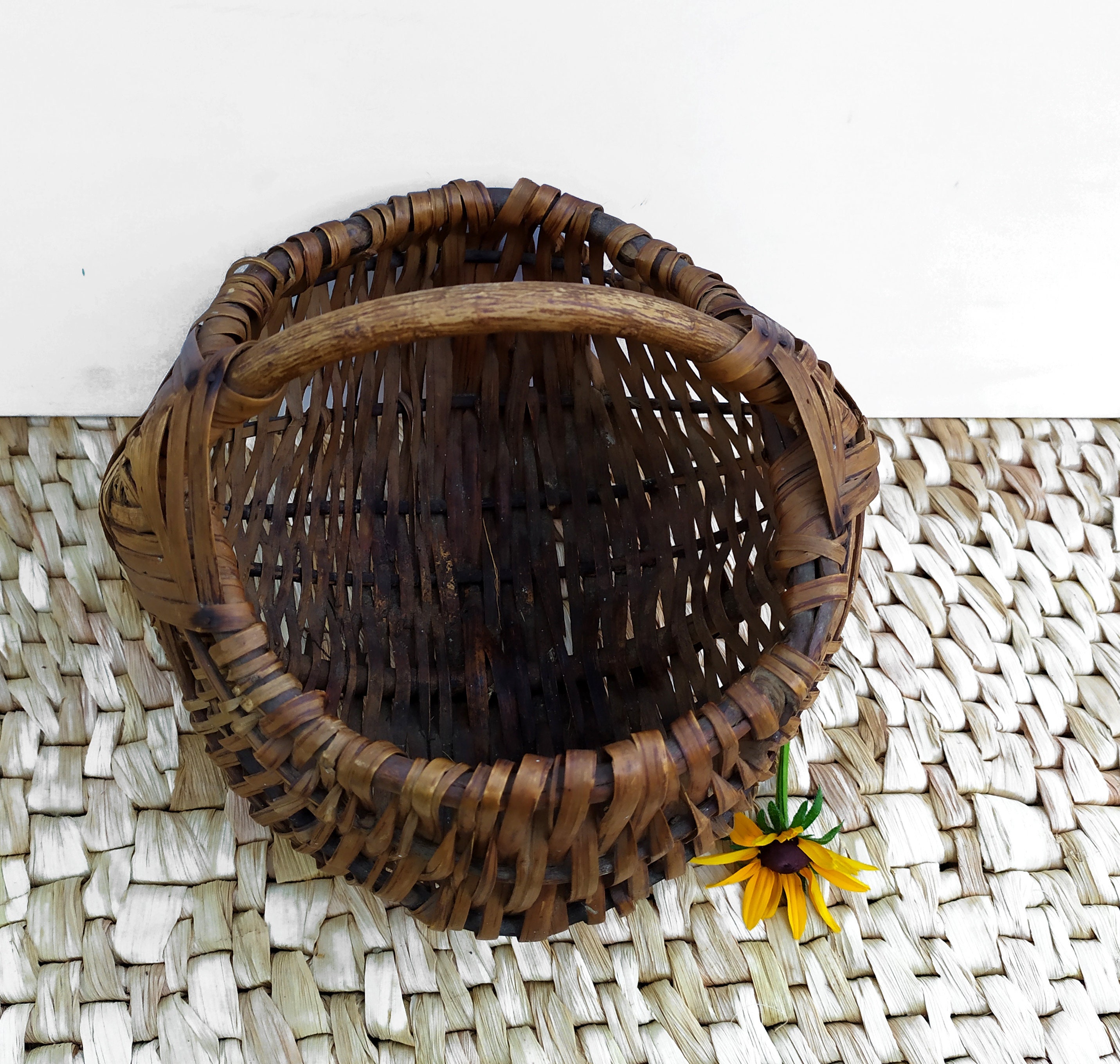 Rustic Antique Primitive Hand Woven Basket Farmhouse Decor - Etsy