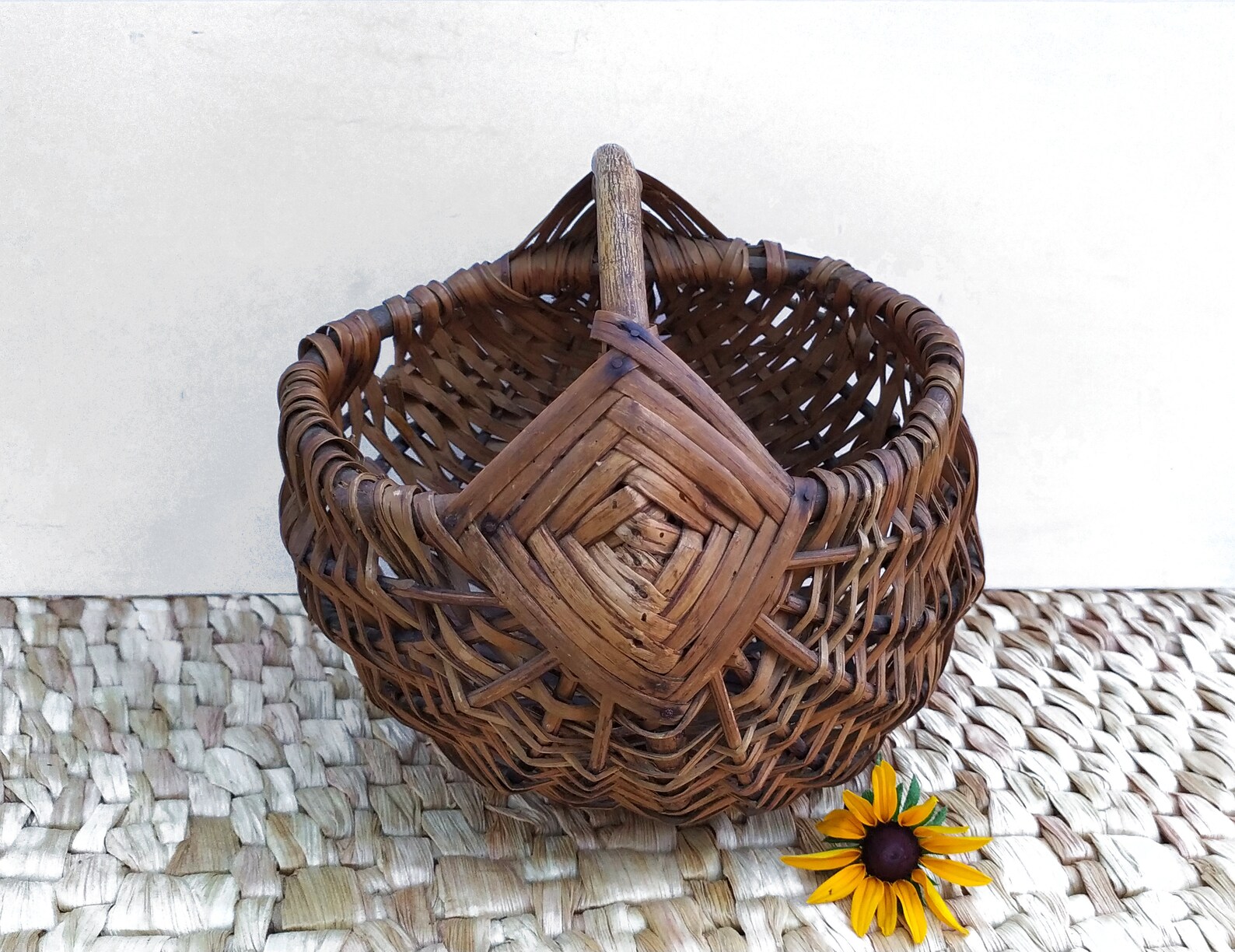 Rustic Antique Primitive Hand Woven Basket Farmhouse Decor - Etsy
