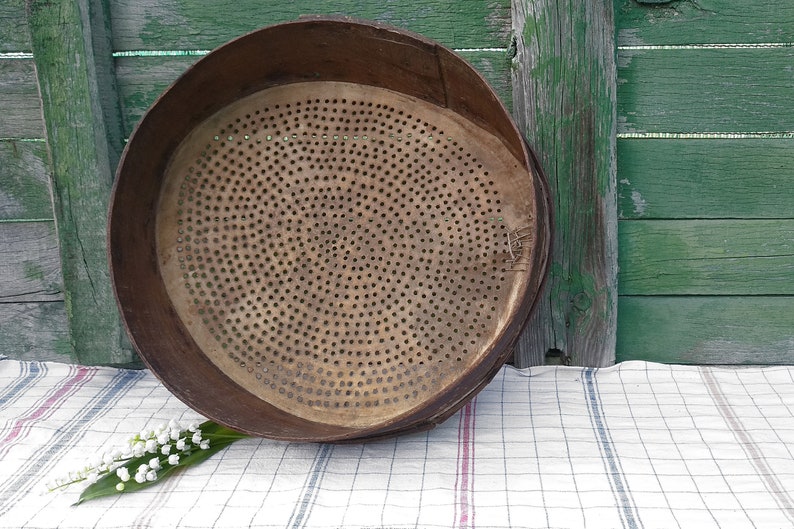 Antique Primitive Rare Wooden Leather Sieve 1800s Sieve Old - Etsy