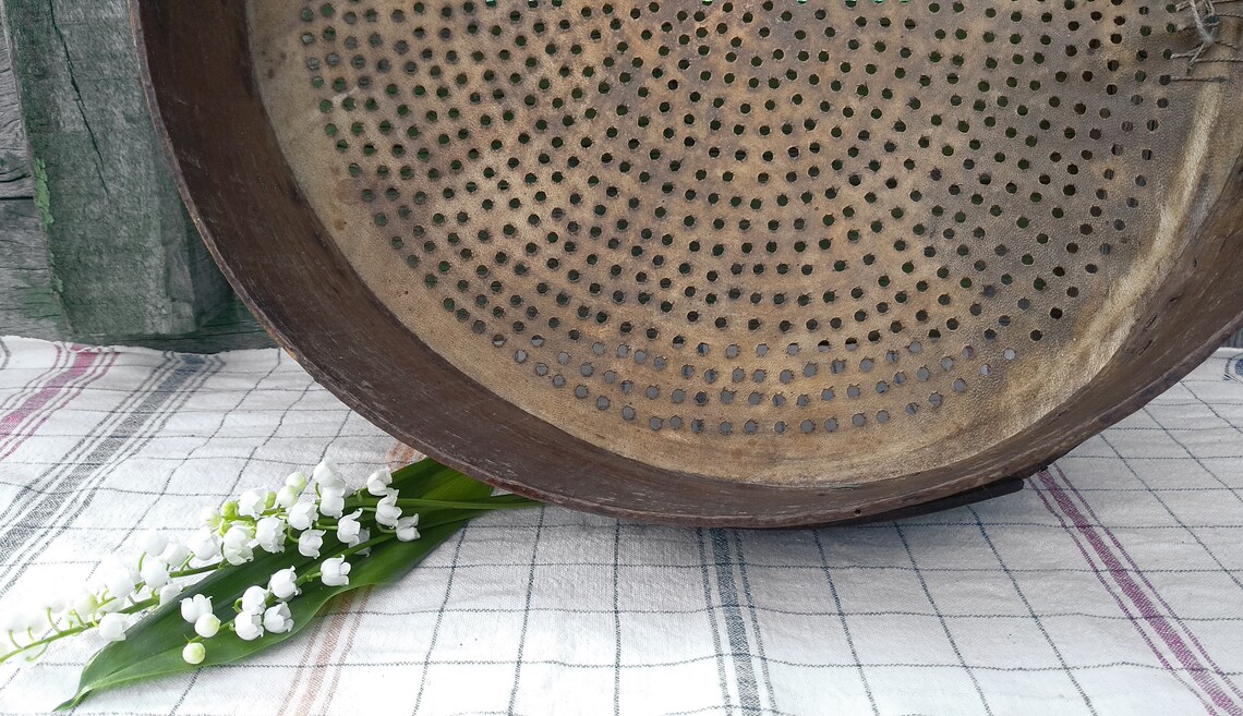 Antique Primitive Rare Wooden Leather Sieve 1800s Sieve Old | Etsy