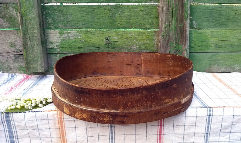Antique Primitive Rare Wooden Leather Sieve 1800s Sieve Old - Etsy