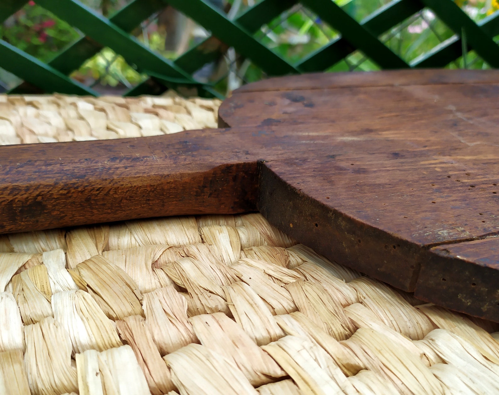 Early Antique Primitive Large Wooden Bread Board With Handle Large ...