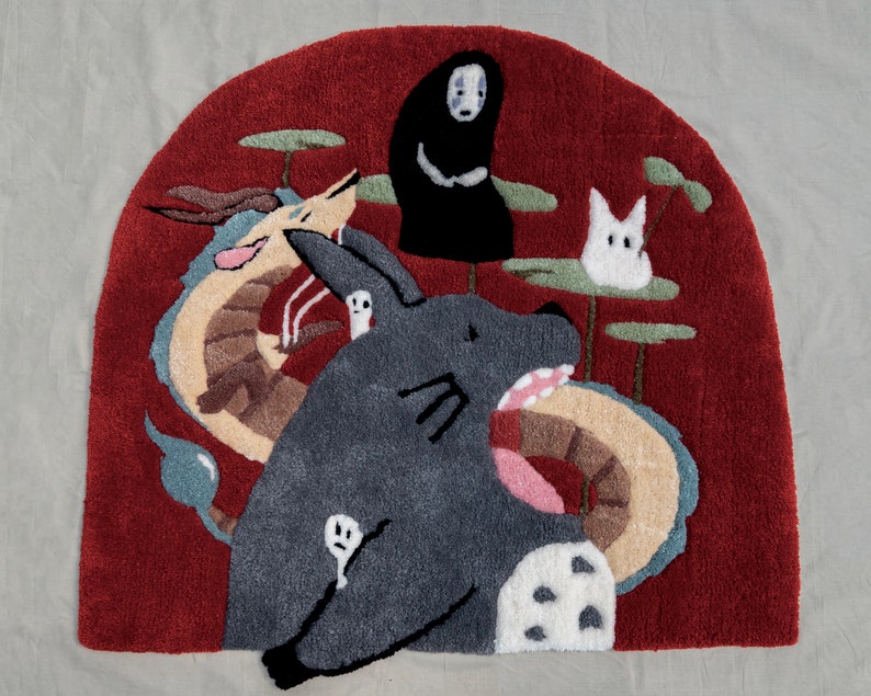 Studio Ghibli Totoro No Face Handmade Tufted Rug - Etsy