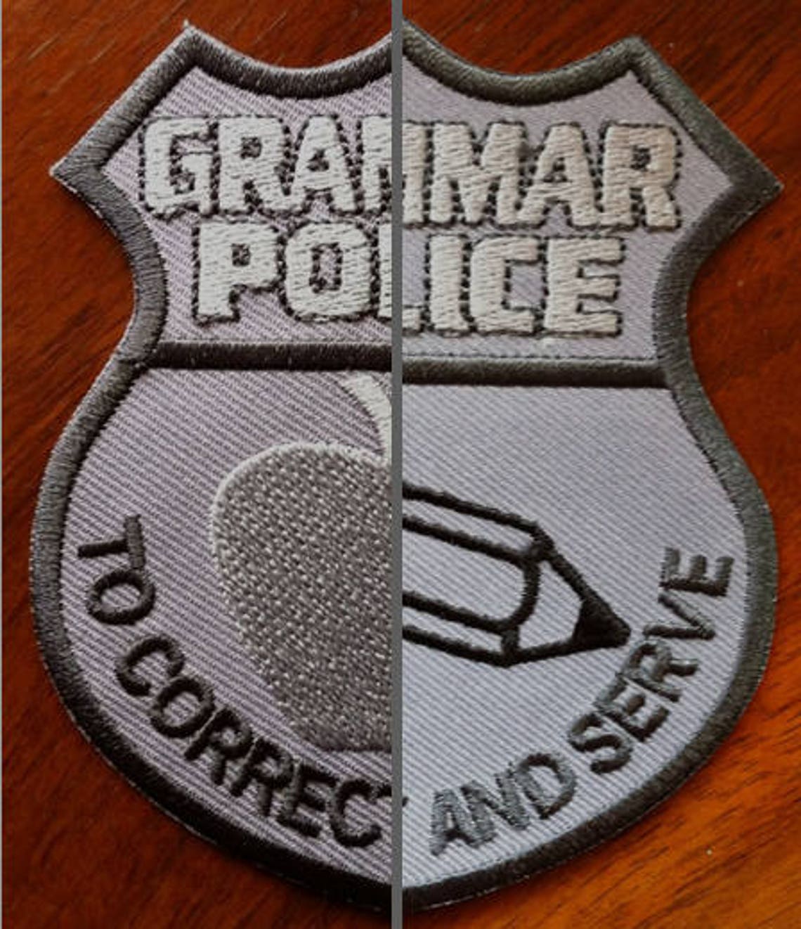 Grammar Police Badge Patch - Etsy UK
