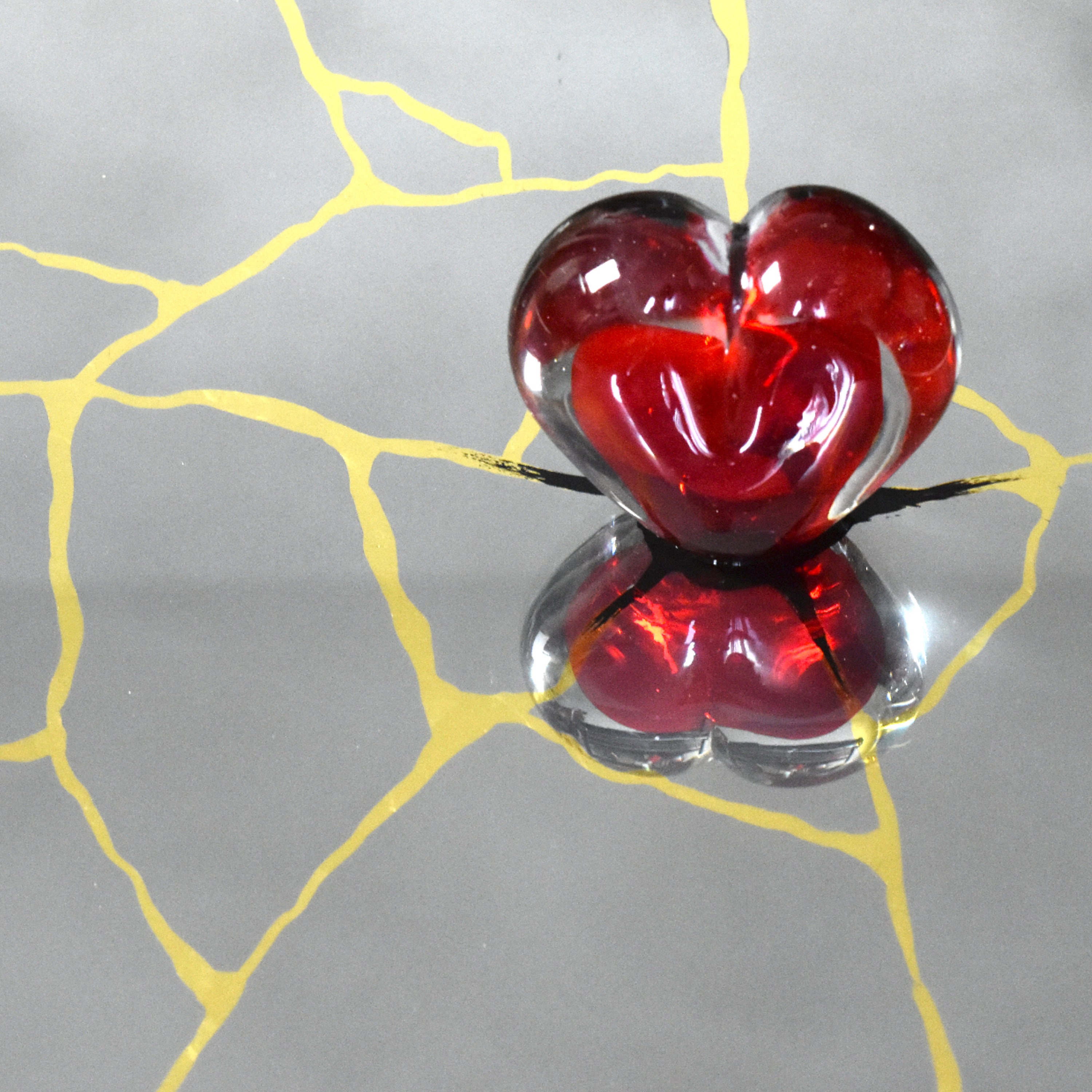 Gold Mirror Kintsugi With Heart - Etsy