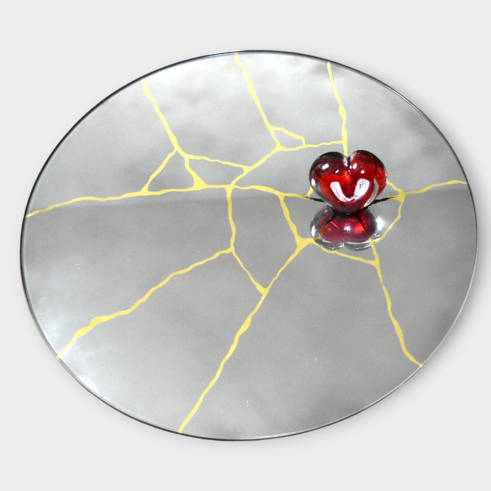 Gold Mirror Kintsugi With Heart - Etsy