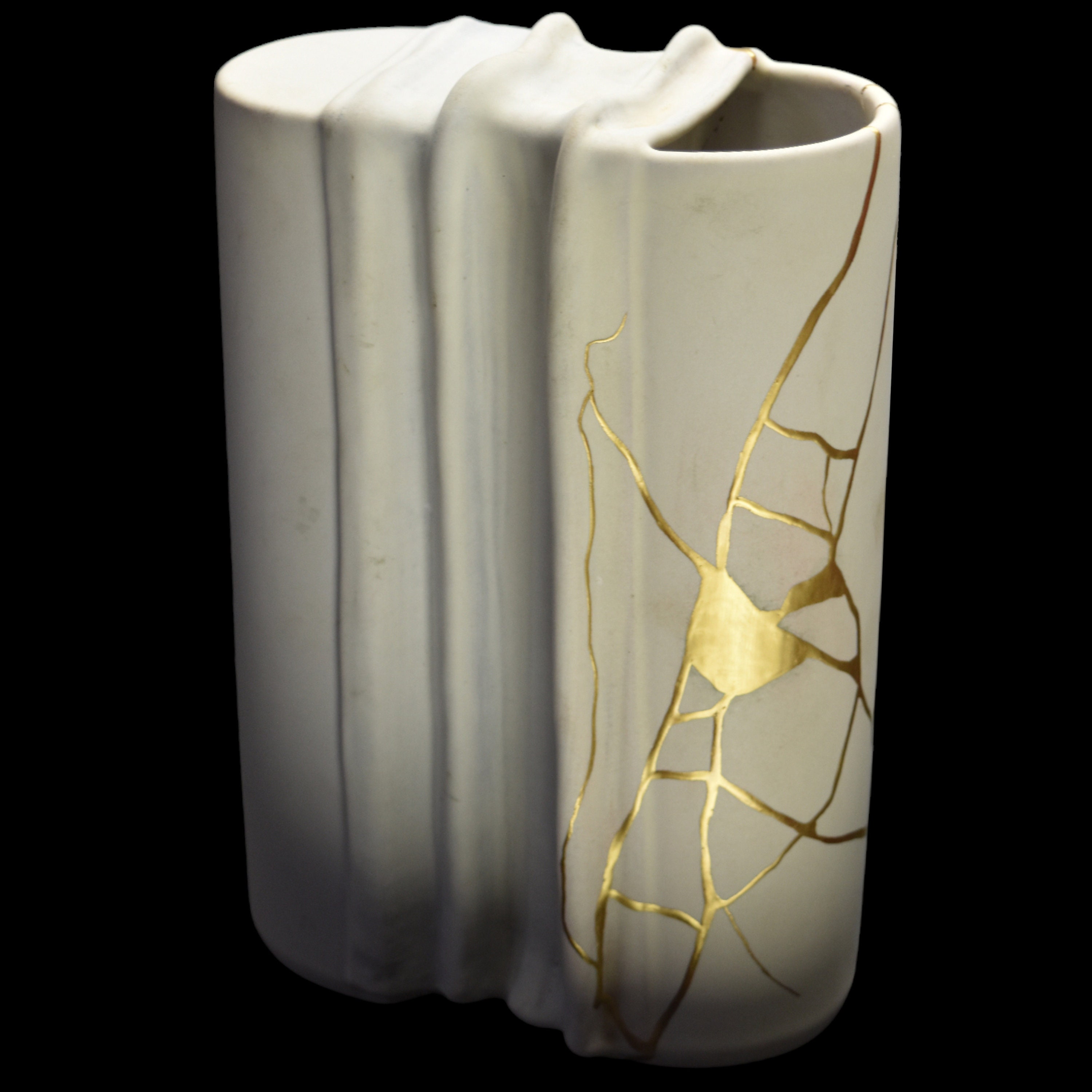 REAL GOLD KINTSUGI Vase White Design - Etsy